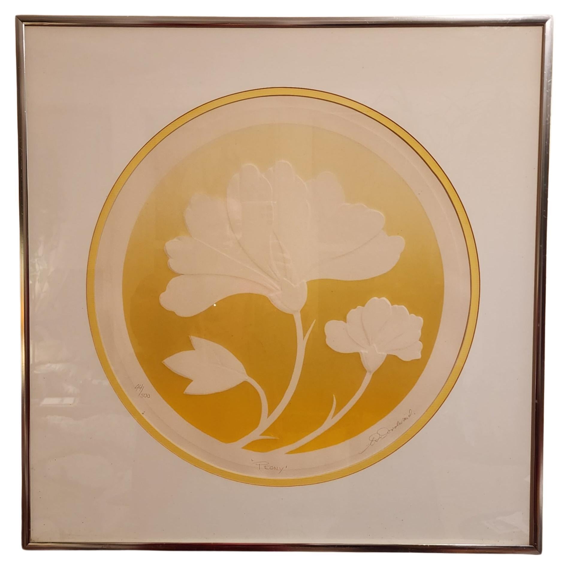 Vintage Post-Modern "Peony" Signed Serigraph by David Allgood For Sale ...