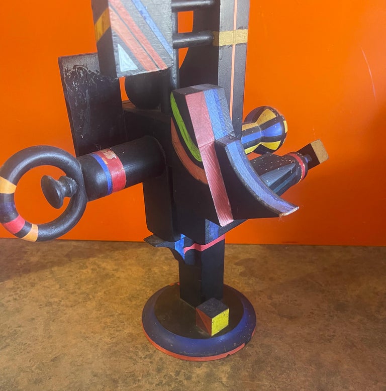 Vintage Post-Modern Wood Sculpture For Sale at 1stDibs