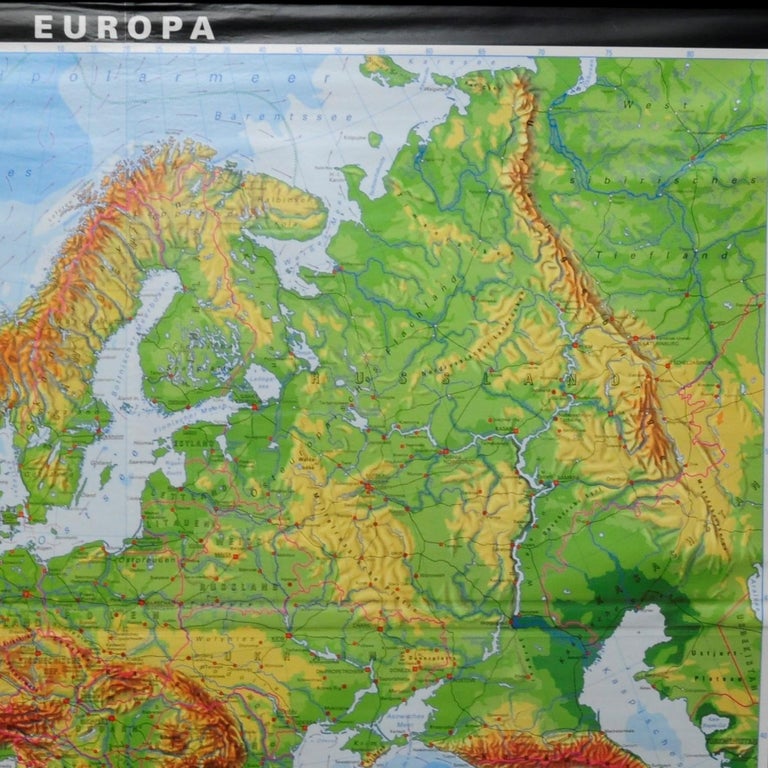 Vintage Poster Print European Rollable Map Wall Chart at 1stDibs