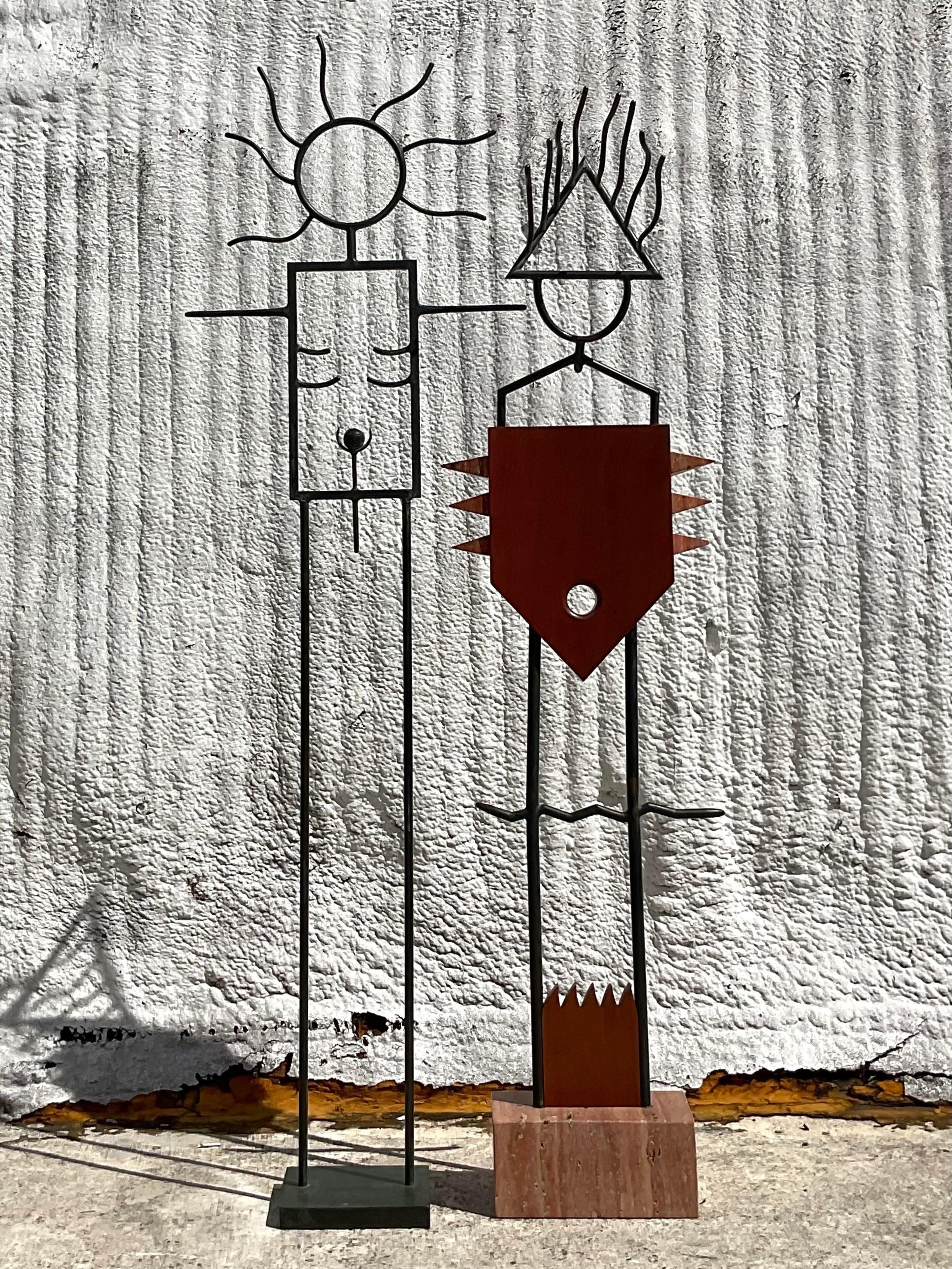 Vintage Postmodern Abstract Figurative Sculptures - Set of Two For Sale ...