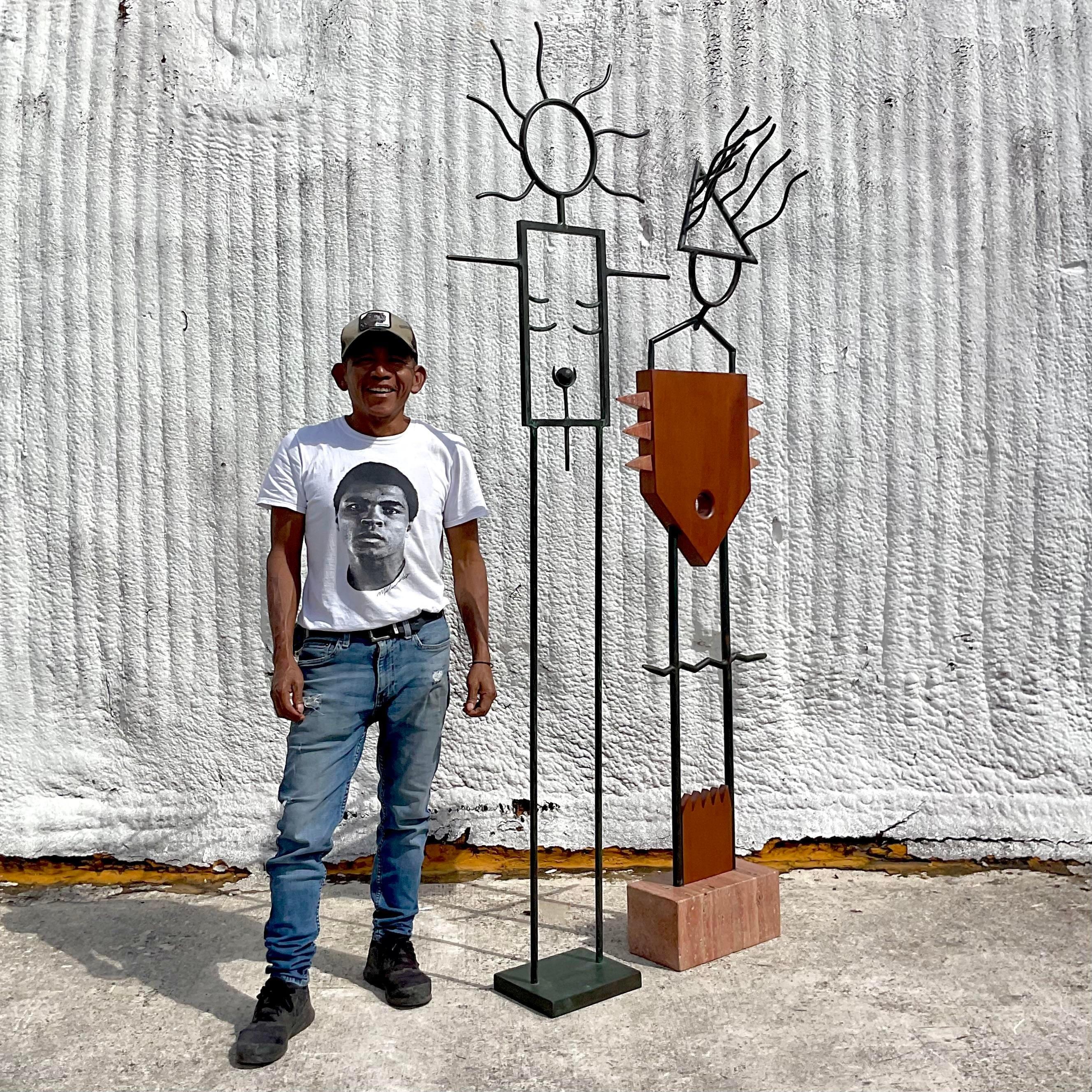 Vintage Postmodern Abstract Figurative Sculptures - Set of Two For Sale ...