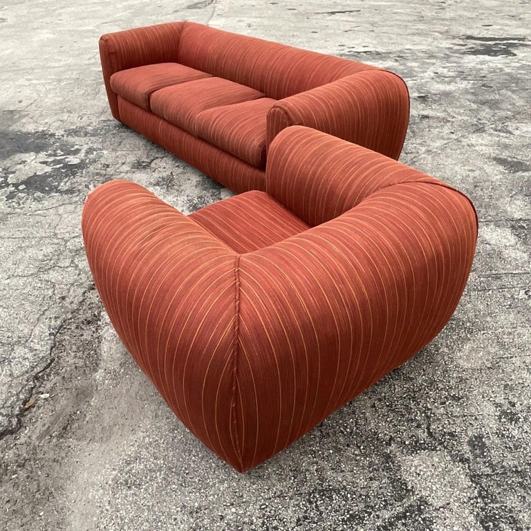 Vintage Postmodern Curved Frame Sofa at 1stDibs
