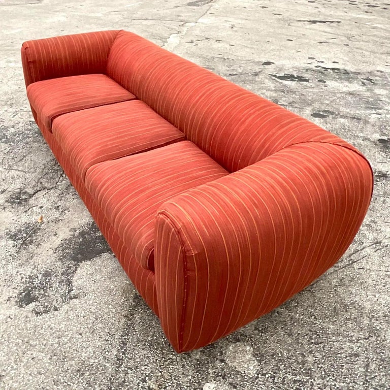 Vintage Postmodern Curved Frame Sofa at 1stDibs