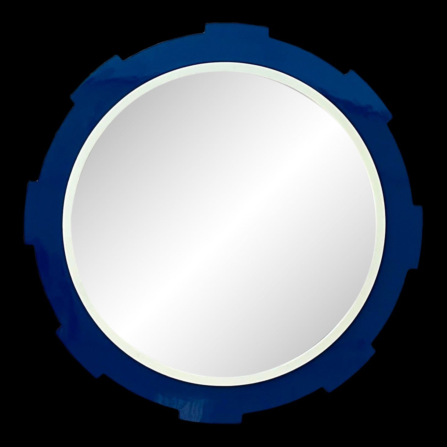 Vintage Postmodern Lacquered Gear Shift Mirror For Sale at 1stDibs