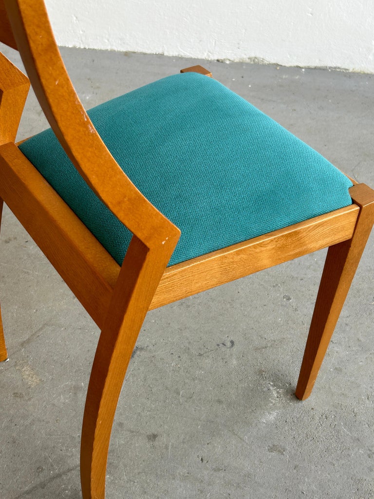 Vintage Postmodern Memphis Era Wooden Upholstered Accent Chair / 1980s ...
