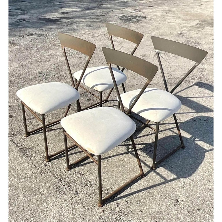 Vintage Postmodern Triangle Back Dining Chairs, Set of 4 For Sale at ...
