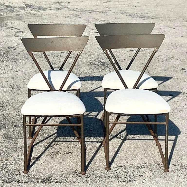 Vintage Postmodern Triangle Back Dining Chairs, Set of 4 For Sale at ...