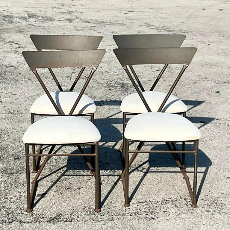 Vintage Postmodern Triangle Back Dining Chairs, Set of 4 For Sale at ...