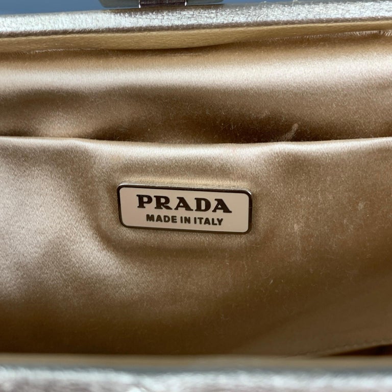 Vintage PRADA Gold Metallic Leather Mini Handbag at 1stDibs
