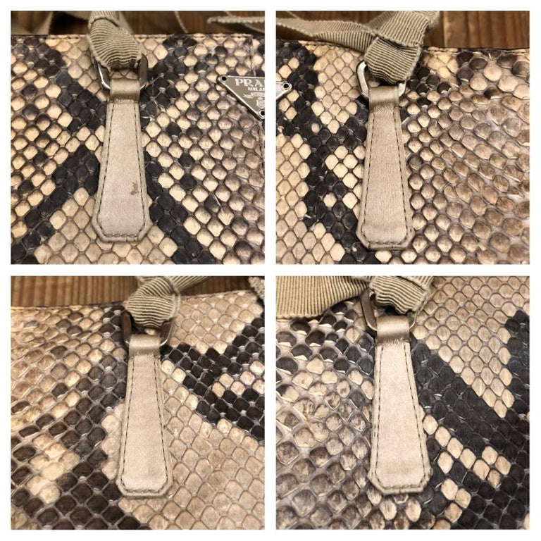 Vintage PRADA Python Satin Mini Flat Handbag Pouch For Sale at 1stDibs