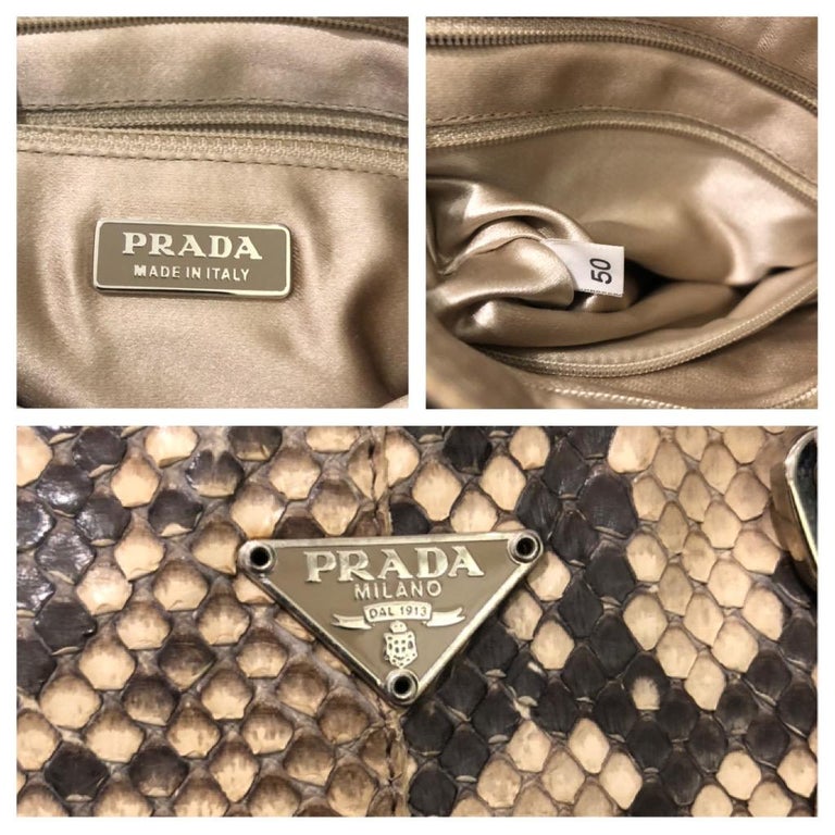 Vintage PRADA Python Satin Mini Flat Handbag Pouch For Sale at 1stDibs