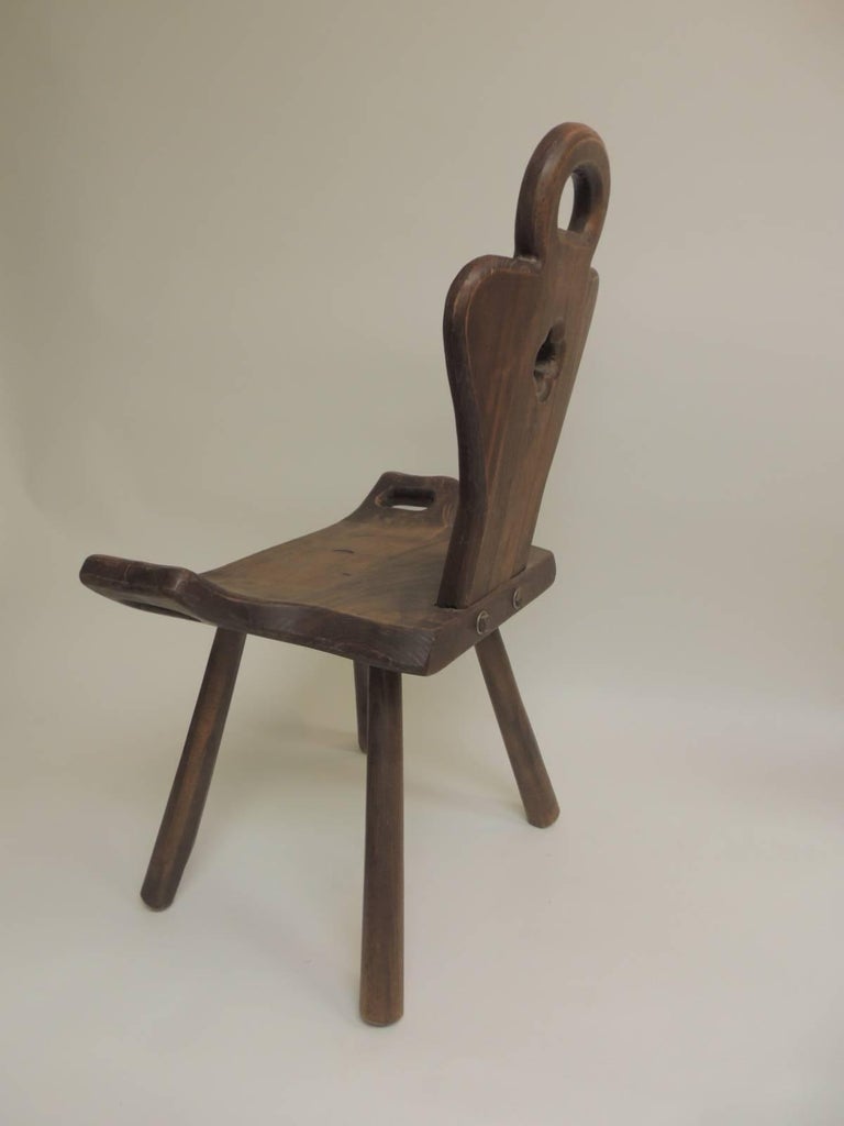 Vintage Primitive Rustic Belgian Artisanal Birthing Chair with Four ...
