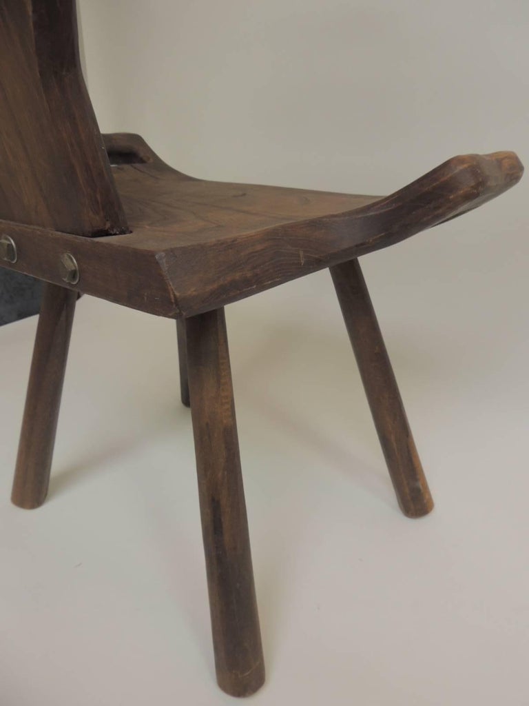 Vintage Primitive Rustic Belgian Artisanal Birthing Chair with Four ...