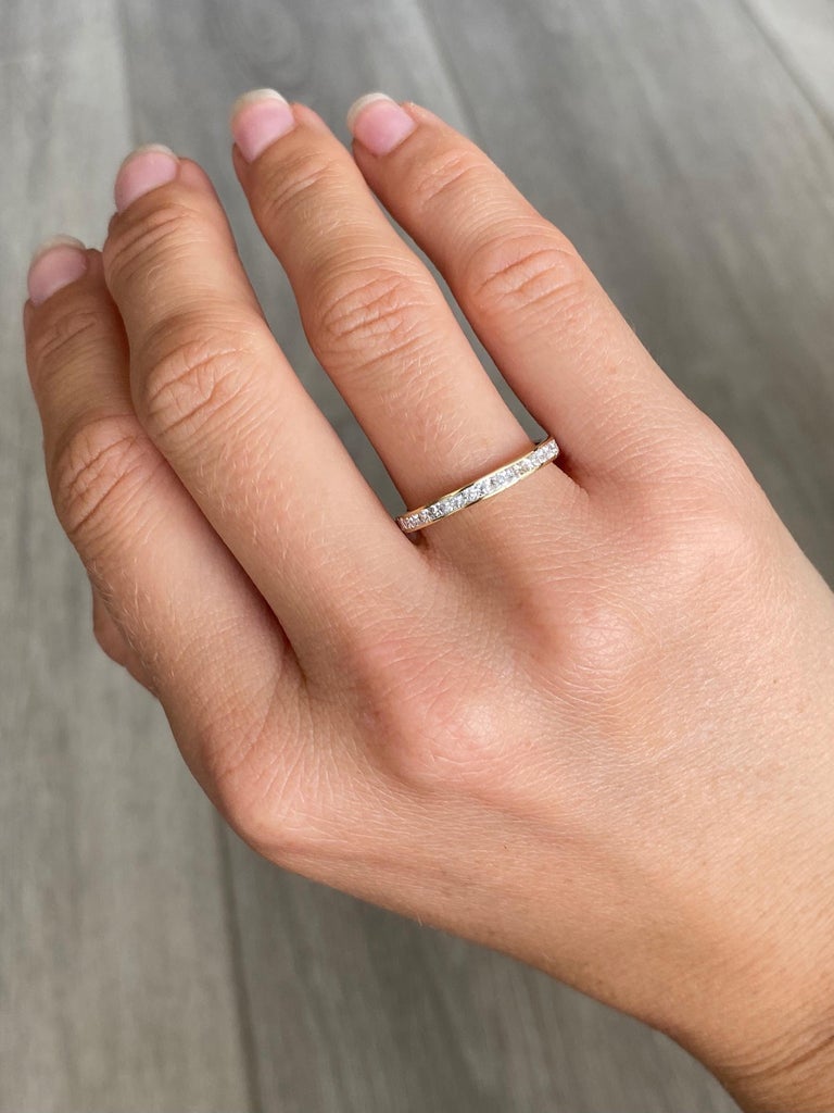 Vintage Princess Cut Diamond and 18 Carat Gold Eternity Ring at 1stDibs ...