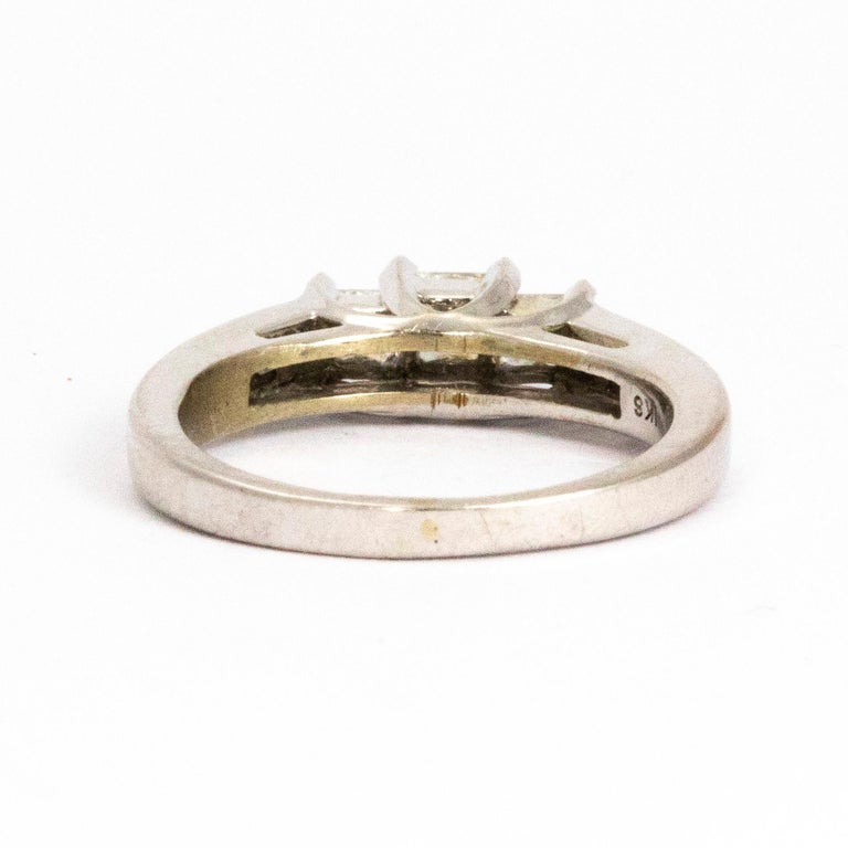 Vintage Princess Cut Diamond and Platinum Ring For Sale at 1stDibs ...