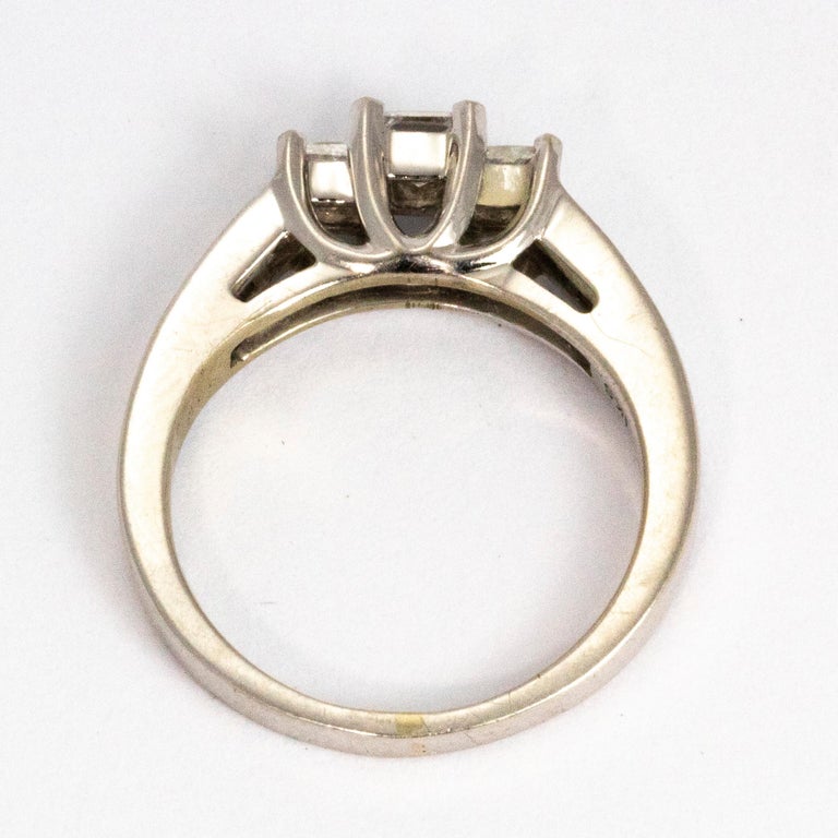 Vintage Princess Cut Diamond and Platinum Ring For Sale at 1stDibs ...