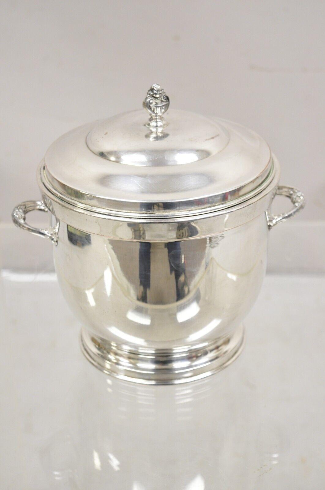 Vintage PS Co. Regency Style Silver Plated Ice Bucket with Lid and ...
