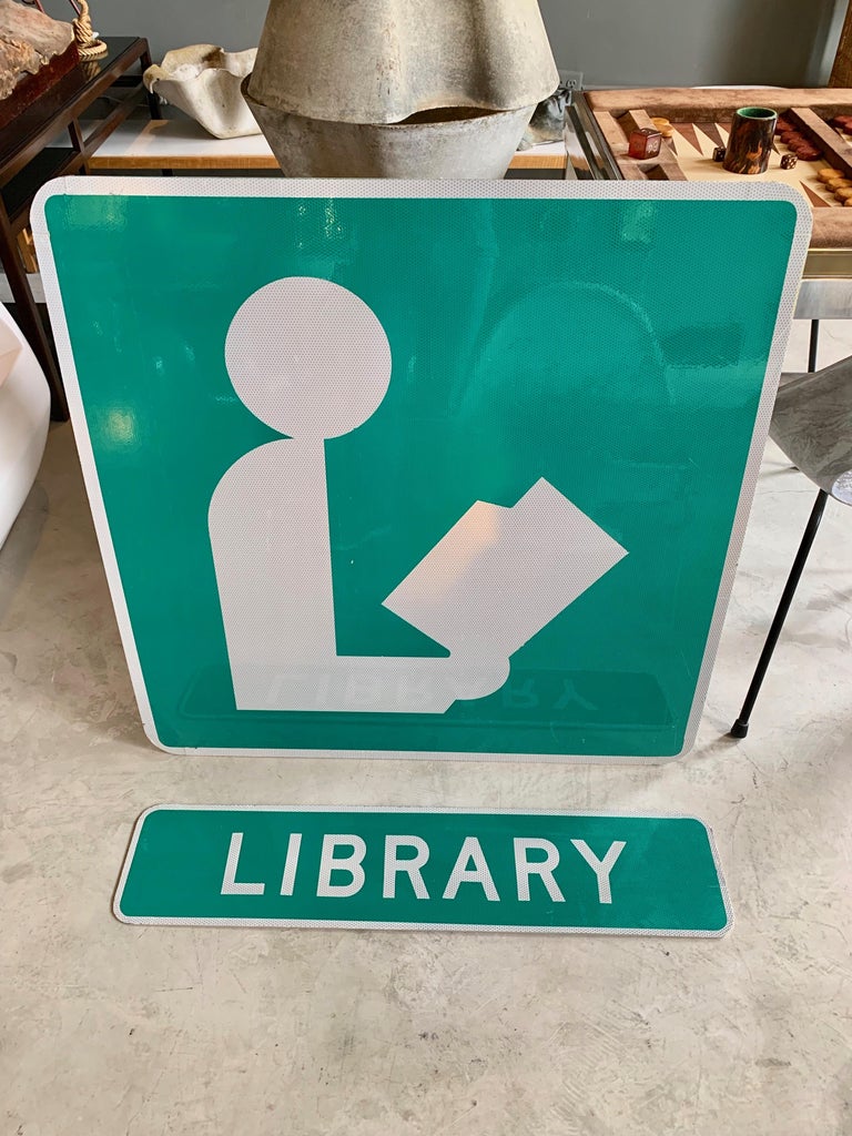Vintage Public Library Sign at 1stdibs