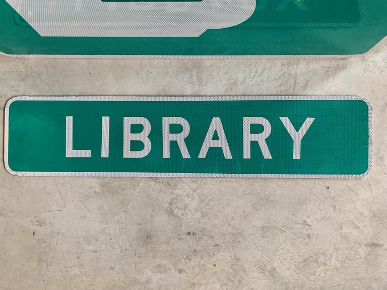 Vintage Public Library Sign at 1stdibs
