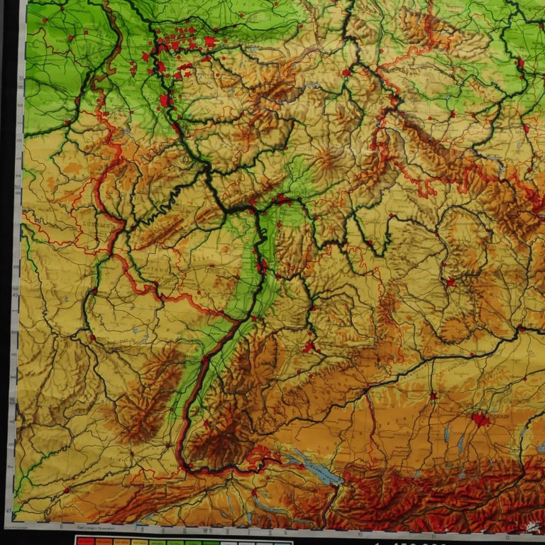 Vintage Pull-Down Map Germany BRD / DDR History Wall Chart For Sale at ...