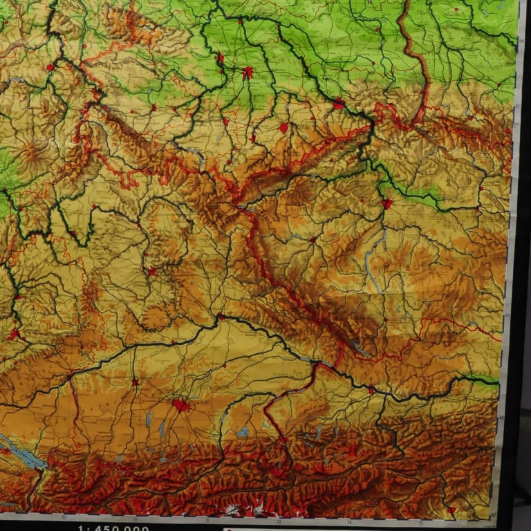 Vintage Pull-Down Map Germany BRD / DDR History Wall Chart For Sale at ...