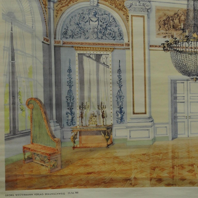 Vintage Pull-Down Wall Chart Architecture Poster Print Empirial Style ...