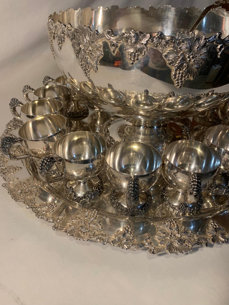 Vintage Punch Set Silverplate Hollow ware by International For Sale at ...