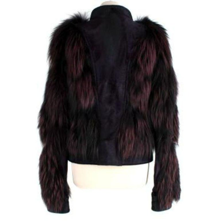 Vintage Purple Fox Fur Jacket For Sale at 1stDibs