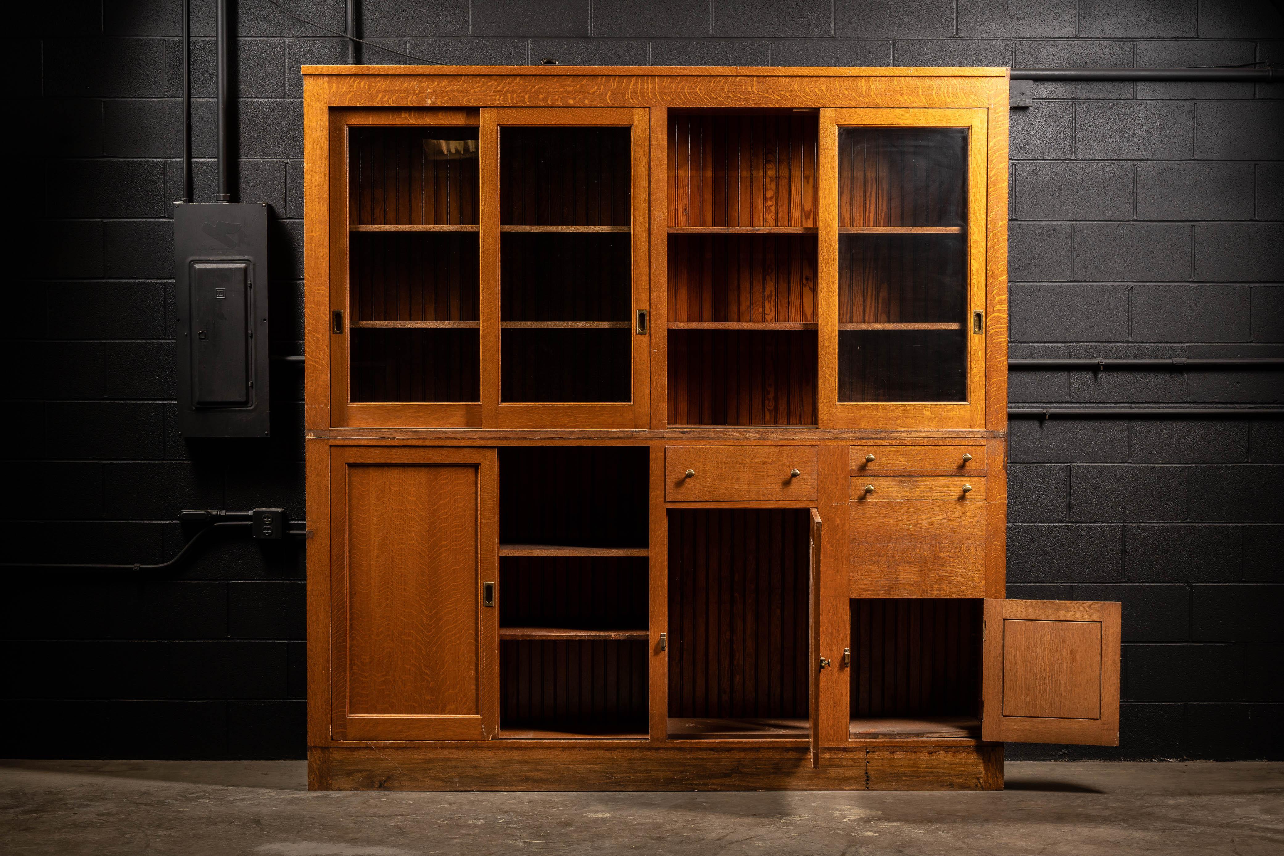 Vintage Quarter-Sawn Laboratory Cabinet For Sale at 1stDibs