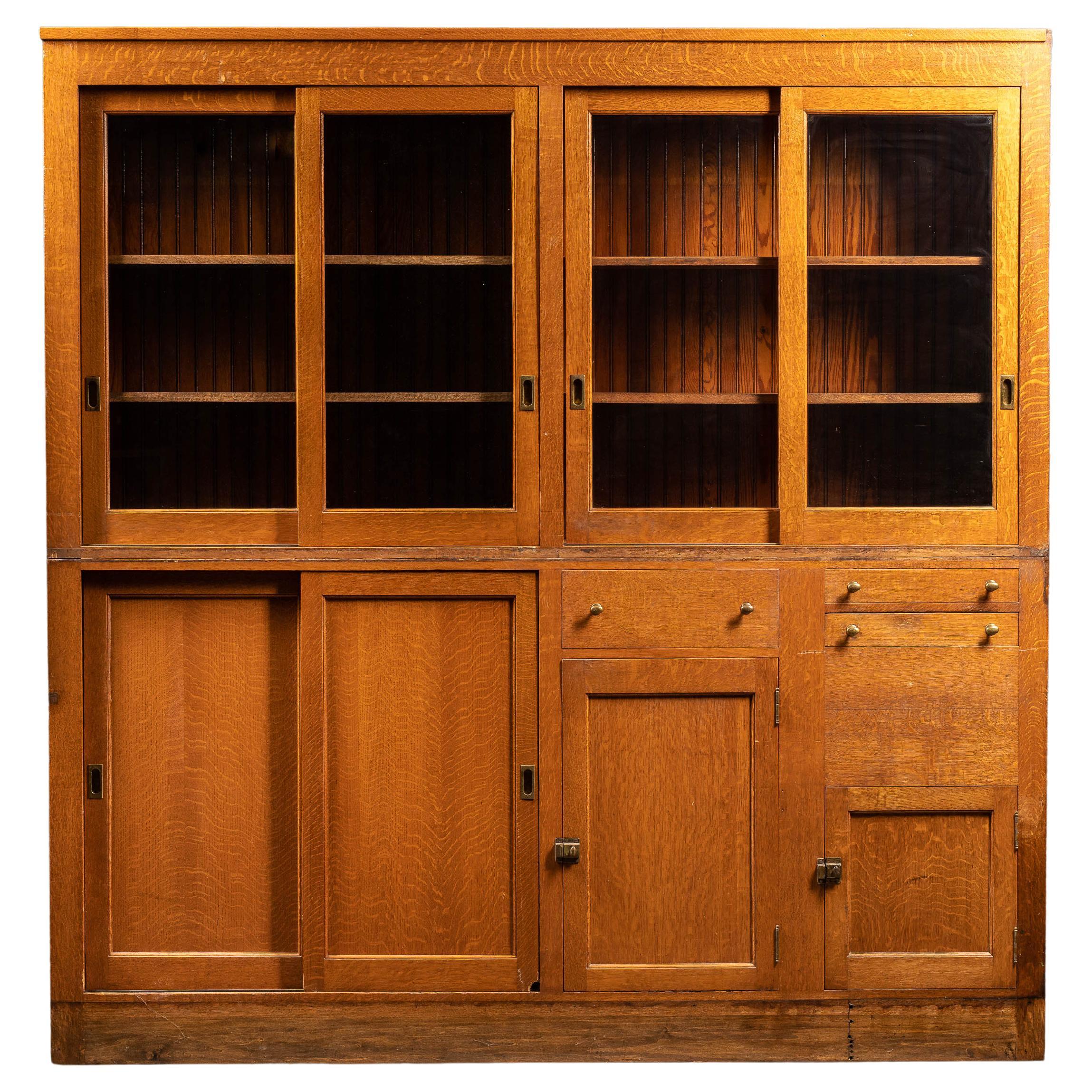 Vintage Quarter-Sawn Laboratory Cabinet For Sale at 1stDibs