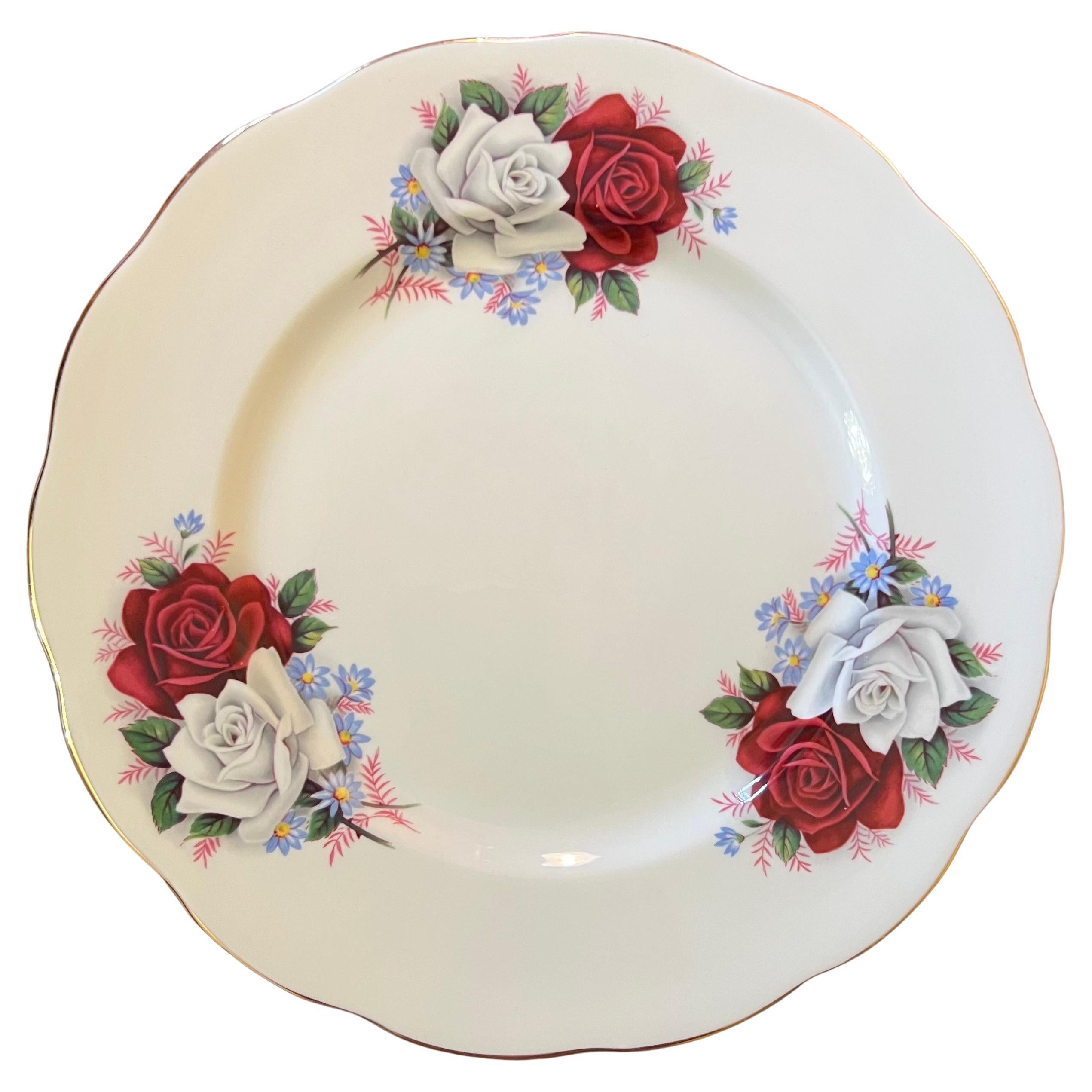 Vintage Queen Anne Duet Dinner Plate For Sale at 1stDibs