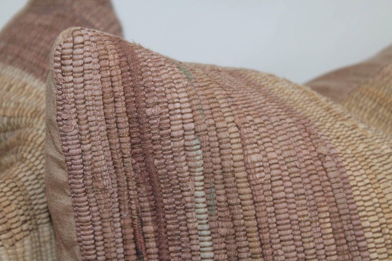 Vintage Rag Rug Pillows / Collection of Four For Sale at 1stDibs