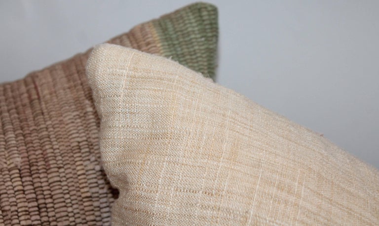 Vintage Rag Rug Pillows / Collection of Four For Sale at 1stDibs