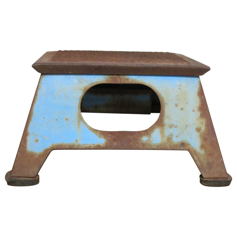 Vintage Railroad Train Conductor Step Stool Original Blue For Sale at ...