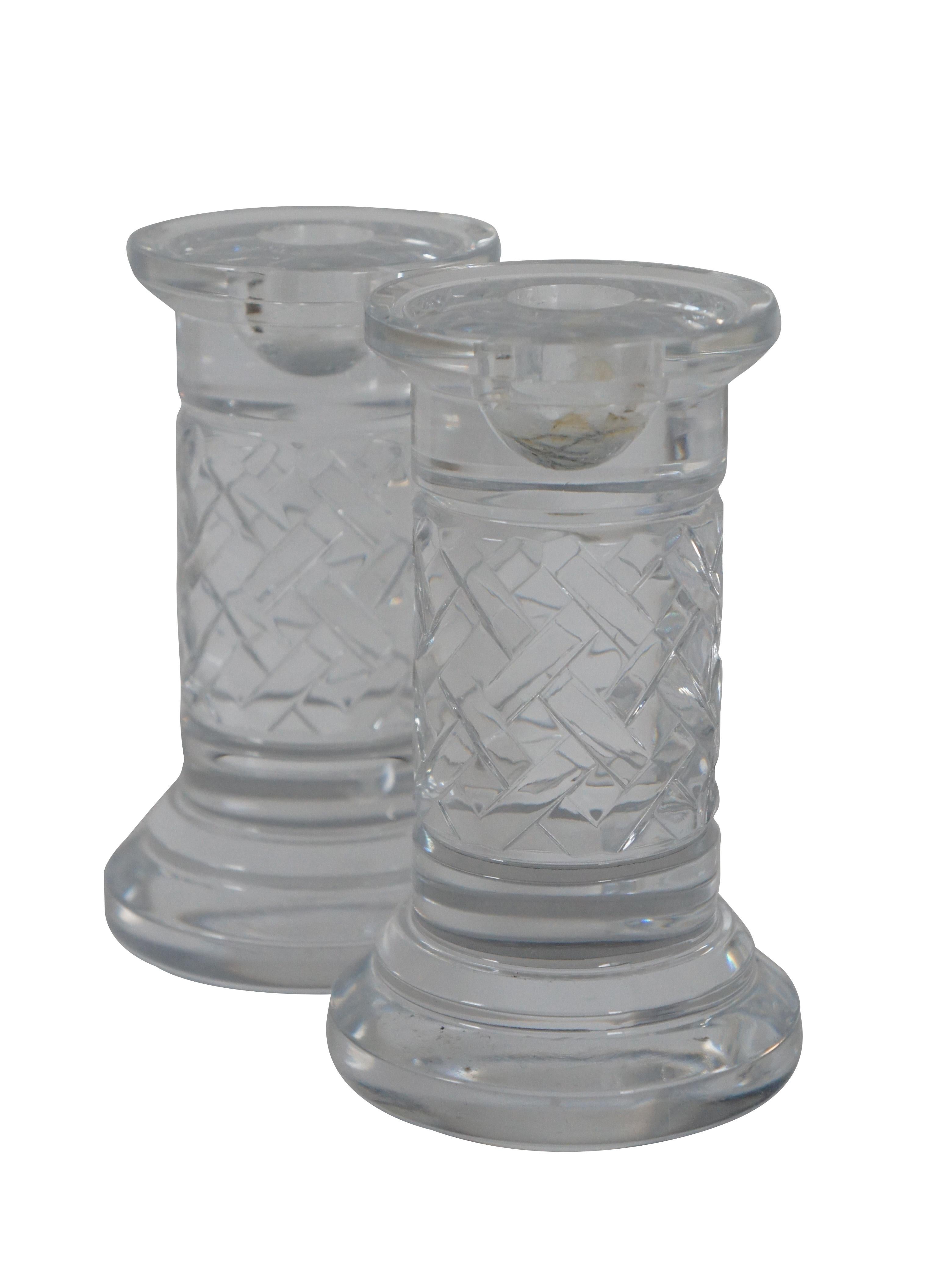 Vintage Ralph Lauren Crystal Pillar Candlesticks Candle Holders 6" For ...