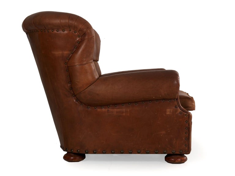 Vintage Ralph Lauren “Writer’s” Leather Wingback Armchair at 1stDibs
