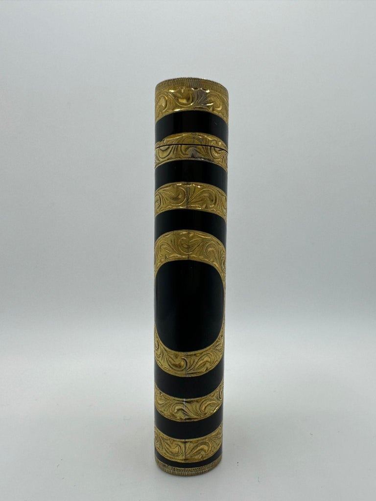 Vintage Rare Exclusive Cartier Gold Black Enamel Retro RoyKing Rollagas ...