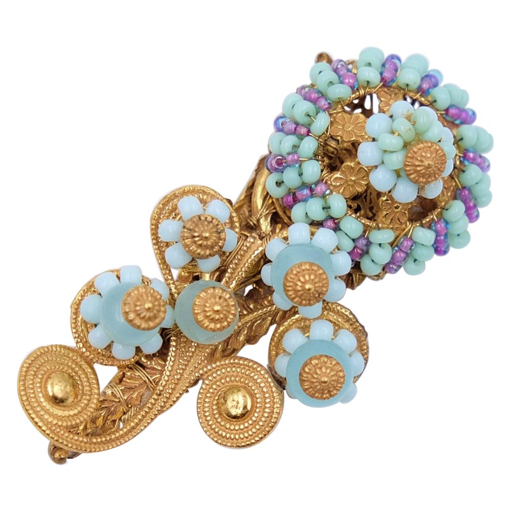 Vintage Rare Miriam Haskell Brooch 1950s For Sale at 1stDibs