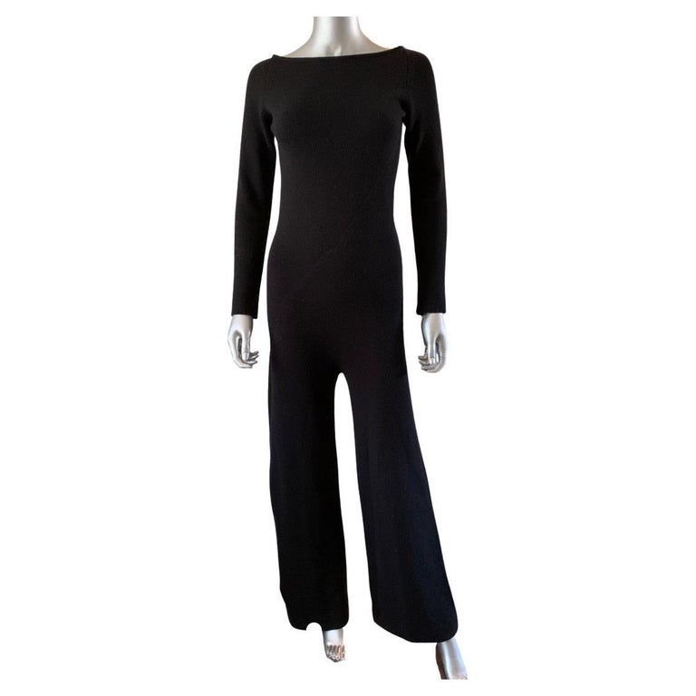 Vintage Rare Valentino Jumpsuit in Black Wool and Cashmere Italy Size M ...