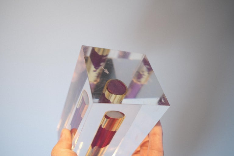 【Vintage rare】Shiro Kuramata Flower Vase #01 Violet For Sale at 1stDibs