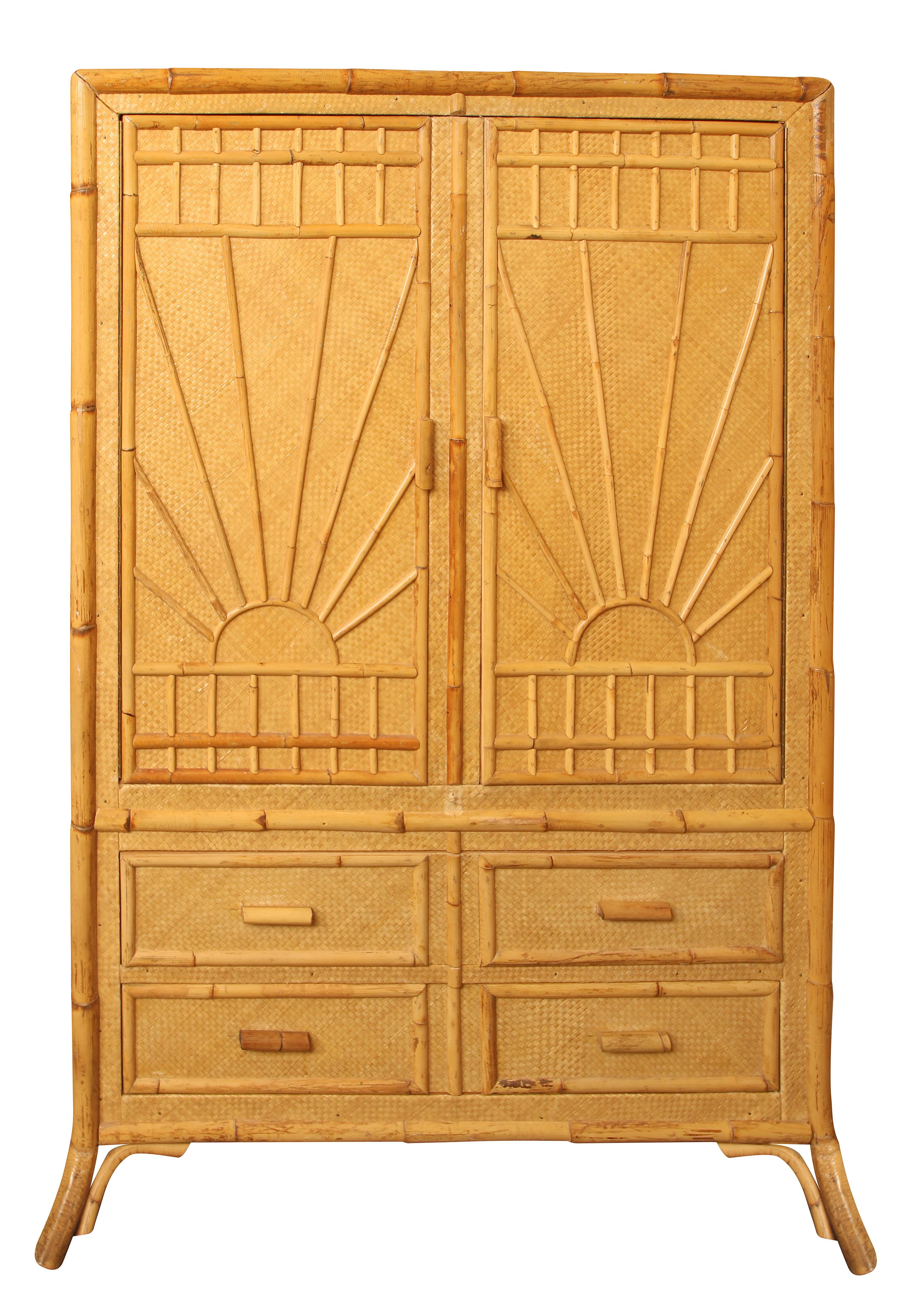 Vintage Rattan and Bamboo TV Cabinet at 1stDibs | bamboo rattan tv ...