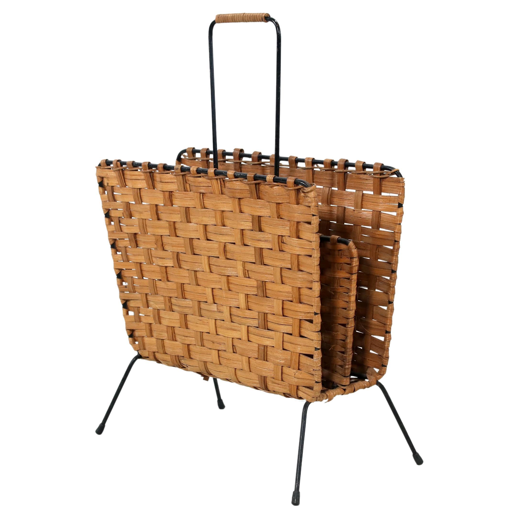 Modernist Iron Log Holder Magazine Stand by Gene Tepper, circa 1953 ...