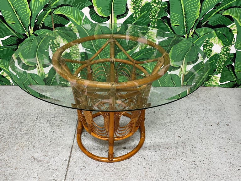 Vintage Rattan and Wicker Dining Set, Table and Four Chairs For Sale at ...