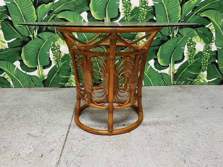 Vintage Rattan and Wicker Dining Set, Table and Four Chairs For Sale at ...