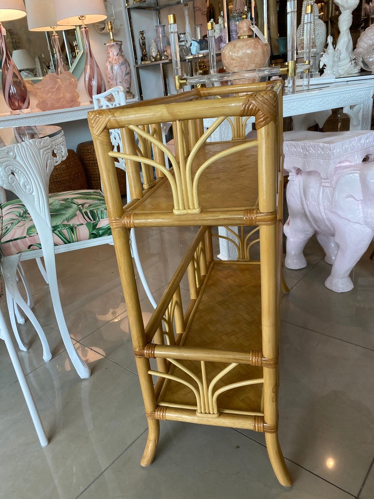 Vintage Rattan Bamboo Plant Stand Shelf Console Table at 1stDibs ...