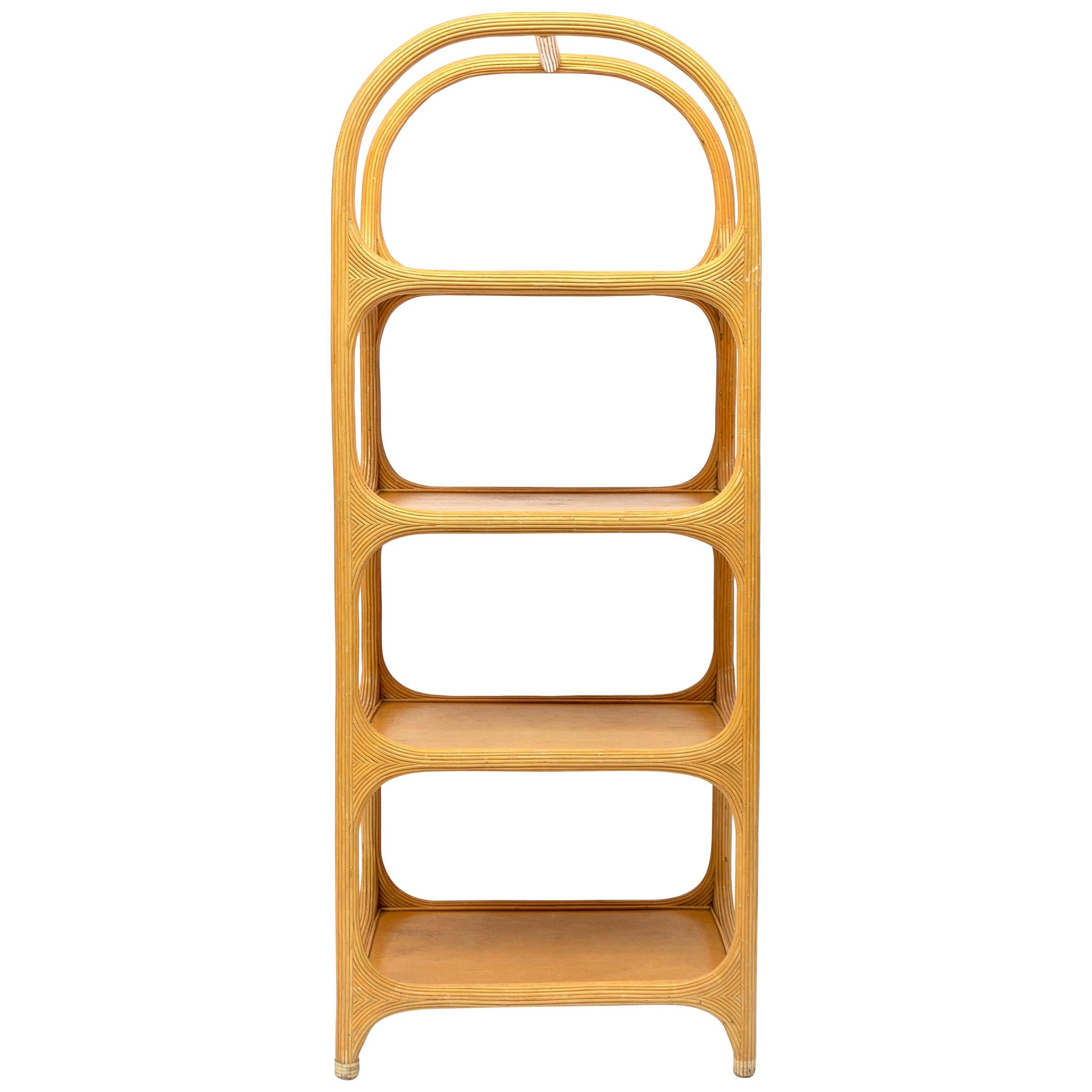 Vintage Rattan/Bamboo Shelving Unit Bookshelf Étagère, 1960s-1970s For ...