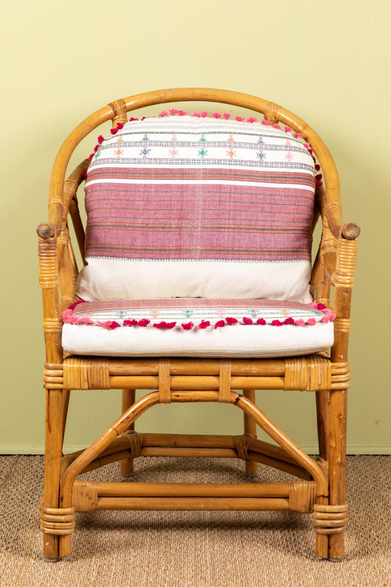Vintage Rattan Chair with Injiri Cushions For Sale at 1stDibs | vintage ...