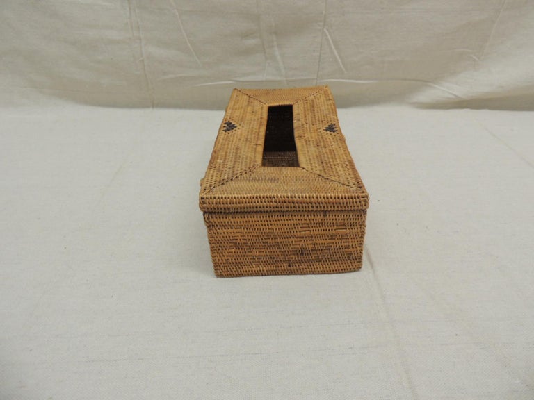 Vintage Rattan Rectangular Tissue Box Holder at 1stDibs
