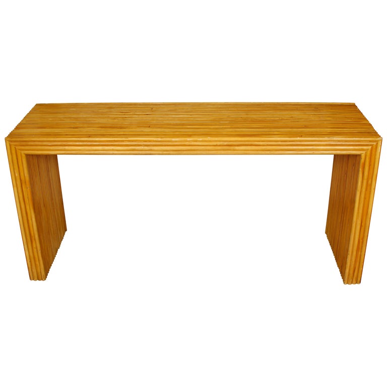 Vintage Rattan Ribbed Console at 1stDibs