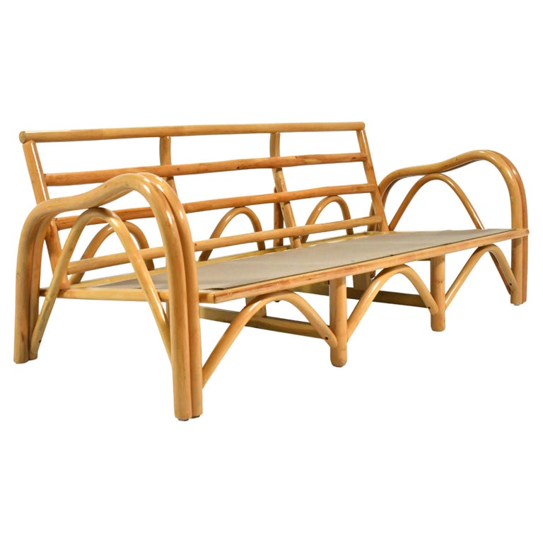 Vintage Rattan Three-Seat Sofa For Sale at 1stDibs